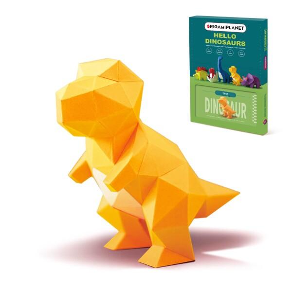 ORIGAMIPLANET 立体恐竜折り紙クラフトキット、T-Rex ティラノサウルス かわいいDIYプレカット3Dペーパークラフト家の装飾、ティーン＆大人用、創造的な手作り動物フィギュア紙彫刻STEMパズル折り紙ギフトセット商品コード：4...