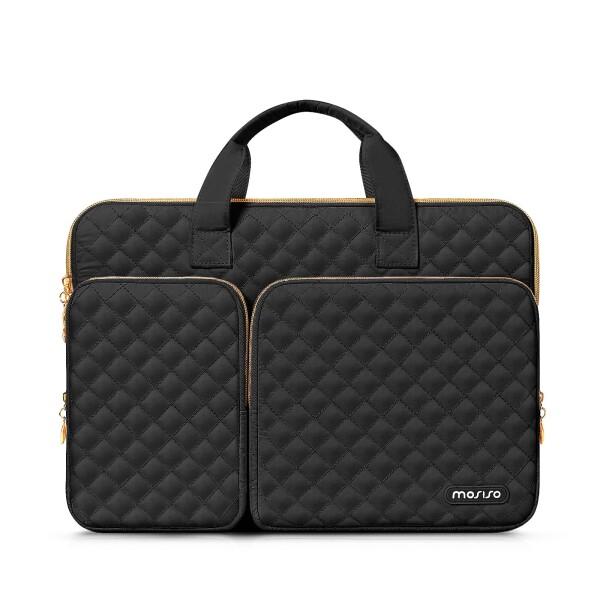 MOSISO 360 保護 PCケース 13.3インチ、13-13.3インチ ラップトップバッグ 対応機種 MacBook Air/Pro 13、対応機種 MacBook Pro 14、2つポケット ＆ 取っ手付 ＆ ベルト付き 正方形 キ...
