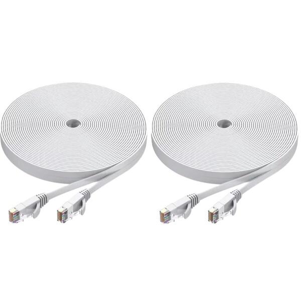 有線LANフラットケーブル CAT6対応 スリムタイプ (2本, ホワイト, 25m)商品コード：49081117371型番：Magiサイズ：25mカラー：ホワイト[CAT5より2.5倍の通信速度]:CAT6 LANケーブルはCAT5よりも...
