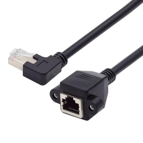 chenyang CY Cat6 RJ45ケーブル 8P8C FTP STP UTP Cat6 オス-メス LAN イーサネットネットワーク延長ケーブル 左 90度 パネルマウント穴付き商品コード：49081117425型番：CY-UT-0...
