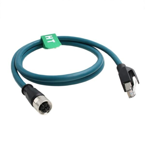 HangTon イーサネットケーブル M12 X コード 8 ポジション メス - RJ45 Cat7e 産業用アクチュエーター センサー Profibus ネットワークオートメーションアプリケーション 1m商品コード：4908111747...