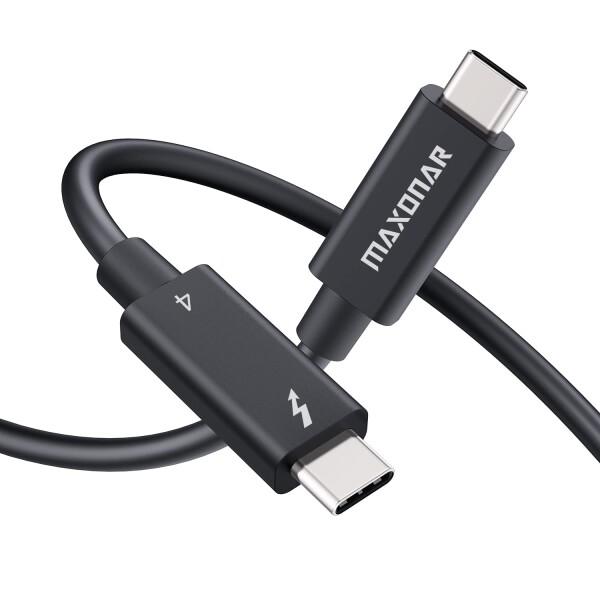 Maxonar Thunderbolt 4 ケーブル 1Mアクティブ タイプC ケーブル MacBook Pro/Air M1 M2/Mac Studio/Studio Display/Surface/外付けSSD/eGPU/ドッキングステ...