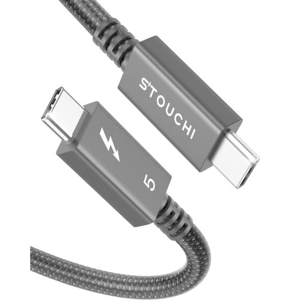 Stouchi USB-C Thunderbolt 5 ケーブル 1M 240W急速充? USB PD対応 16K@60Hz 最大80Gbps 高速データ転送 MacBook Pro/Mac Mini (2024年発売モデル)対応商品コード...