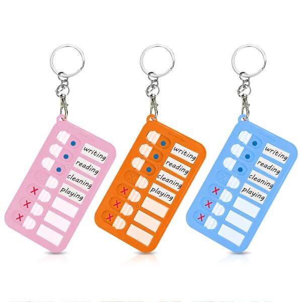 忘れ物チェッカー 持ち やることリスト 防止 子供 習慣 確認 片付け 持ち物 日常業務 子供用 高齢者介護 時間管理ノート (ピンク+ブルー+オレンジ)商品コード：49081117841型番：zgm11. 3個セットのカラフル忘れ物防止チ...