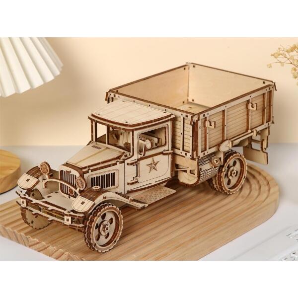 Hallisun 3D木製トラックパズル 3D立体パズル カーウッドパズル 車DIY組み立て式 メカニカルトラック組み立てキット ミニチュア木造カークラフト 趣味 コレクター 女性男性への誕生日プレゼント 14歳以上 246ピース商品コード...