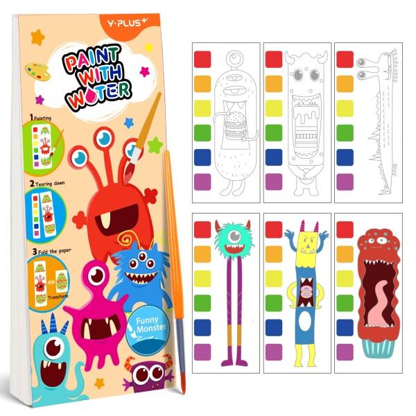 YPLUS ミニ水塗り絵 子供向け 3歳以上のぬりえ 水ぬりえ キッズ 画材セット 筆付き 子ども プレゼント - モンスター商品コード：49081118404型番：303020サイズ：19×8cm-20pagesカラー：ミニ・モンスターキ...