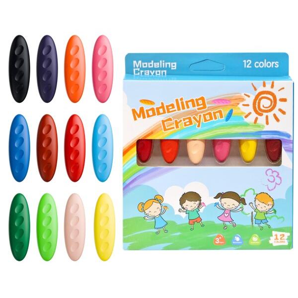 クレヨン 12本入り、無毒で水で洗えるクレヨン、3〜8歳の幼児に適した、折れにくい、握りやすい水滴形デザインで、小さな手に適した、幼児の塗り絵アートギフト商品コード：49081118415型番：Tc-12カラー：マルチカラー（12色セット）...
