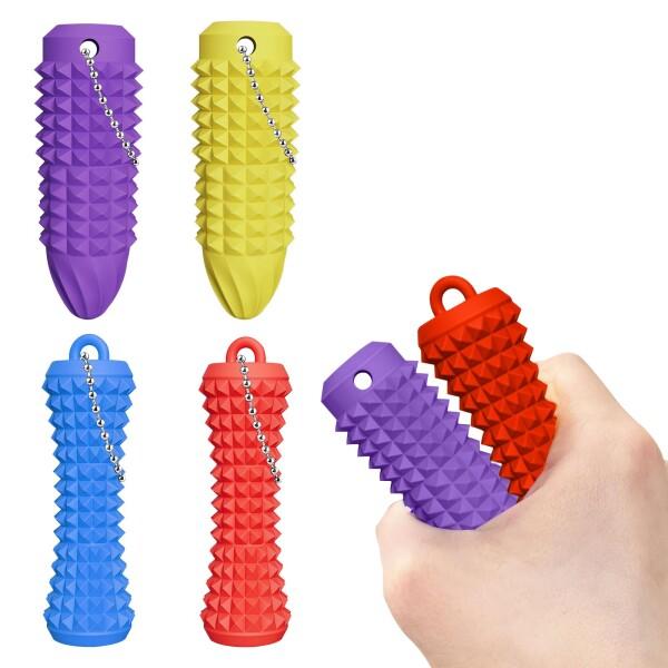7JI シリコーン型 フィジェットトイ フィジェットおもちゃ 大人 おもちゃ 暇つぶし 不安緩和 感覚 刺激 ストレス解消 ストレス発散グッズ クリスマス 新年 誕生日 贈り物 プレゼント ギフト 赤 青 紫 黄(4個セット)商品コード：4...