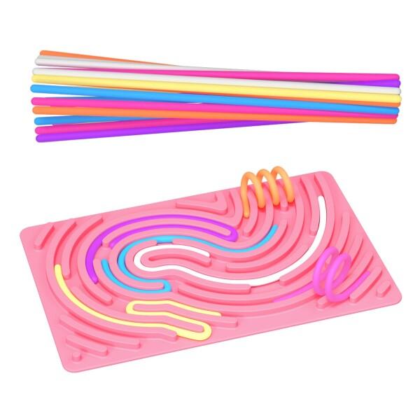 感覚活動ボード - シリコーンフィジェットトイ ストレスや不安解消に ADHD 自閉症 感覚玩具 3歳以上&amp;大人用 フィジェットパッド 子供へのストッキングスタッファーギフト (長方形ピンク)商品コード：49081118549型番：...