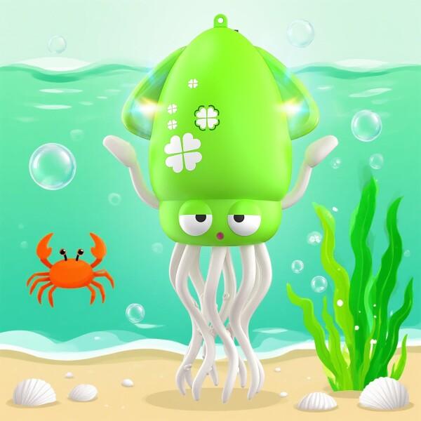 ダンシング イカおもちゃ 動く 電動おもちゃ 踊るタコ LEDライト＆音楽付き 子供向けロボット 障害物回避センサー搭載 動く 踊る 玩具 シェイク ダンシング 知育玩具 プレゼント (グリーン)商品コード：49081118563型番：6J...