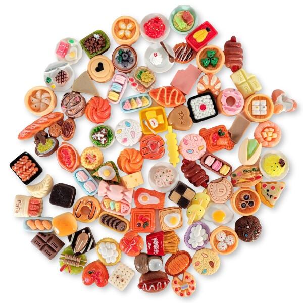 Lezalic フード ミニチュア 山盛りセット ドールハウス 料理 定食 スイーツ パーツ 小物 DIY 人形 (500g(200個以上))商品コード：49081118847型番：Lezalicサイズ：アメリカン 北欧 机 パープル シー...