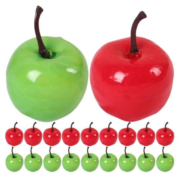 Alipis 食品サンプル りんご ミニチュア 20個セット (赤10個+青10個) | フェイクフルーツ リアル 模型 4.5cm | 撮影小物 インテリア 飾り 工作 パーティー (姫りんご)商品コード：49081118877【お得な2...