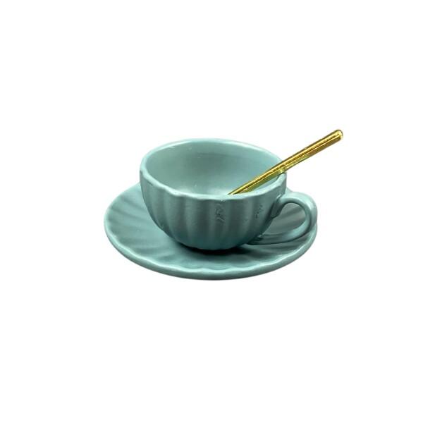 LifeStyleLittles リップルティーカップセット ミニチュア 1/6スケール ティーカップ ソーサー スプーン ドールハウス 食器セット 撮影小物 ハンドメイド商品コード：49081118889型番：LSL-DI-012-bl・...