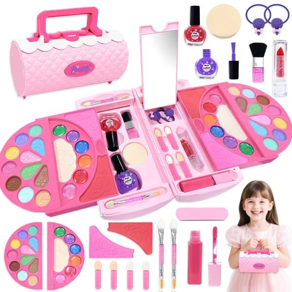 VBACALA メイクおもちゃ 色が付ける お化粧セット 女の子 メイクボックス メイクアップ 化粧道具 ミニ ドレッサー コスメ なりきり おままごと ごっこ遊び プリンセス おもちゃ 子ども 小学生 クリスマス 誕生日 プレゼント商品コ...