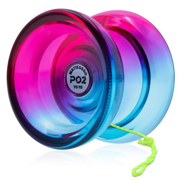WATIEOBOO ヨーヨー P02 2 色セット，応答性?無応答性変換可能 Yoyo，子供初心者 yoyo，大人上級プレーヤー両対応，大口径 PC 製ヨーヨートイセット商品コード：49081119144型番：LS-YOYO-32サイズ：P...