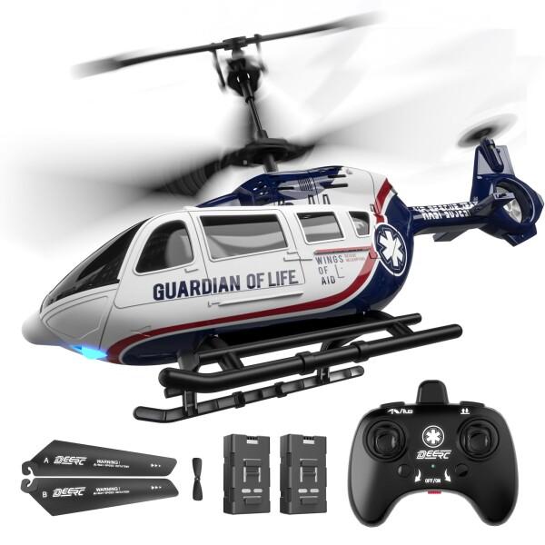 DEERC ラジコン ヘリコプター 室内 屋外 小型 子供向け ヘリ レスキュー おもちゃ ホビー 初心者向け 飛行機 2.4GHz 最大26分飛行 3段階スピード切替 ワンキー離着陸 高度維持 緊急停止 充電式 大人子供楽しめる プレゼン...