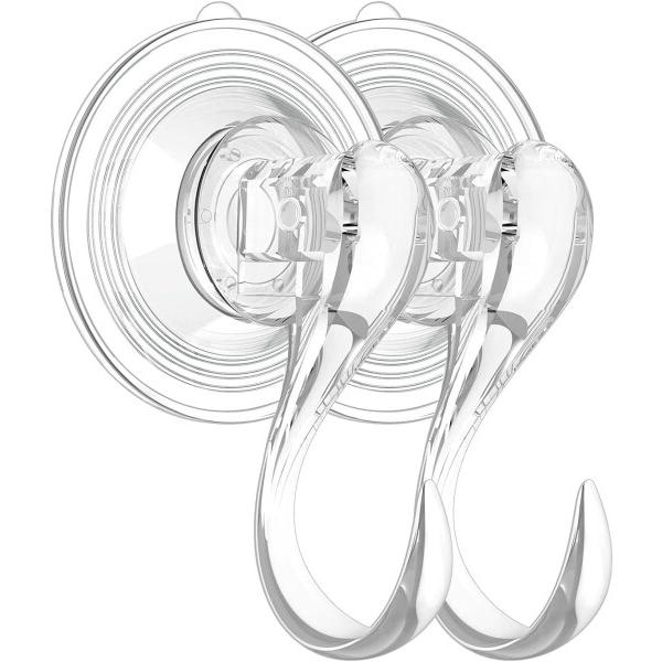 Hangerspace フック 強力吸盤 壁掛け 耐荷重5kg 透明設計（浴室/キッチン/玄関用）収納 防水防錆 壁面保護 ガラス・タイル対応 2個組商品コード：49081119719型番：014カラー：透明【吸盤フック 強力・跡残りなし】...