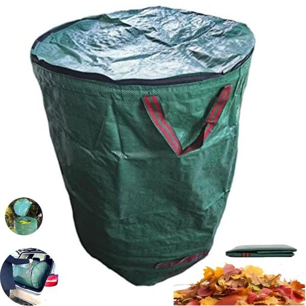 ガーデンバッグ 落ち葉入れ 大容量120L/272L /300L 収納袋 ガーデンバケツ フレコンバッグ 集草バッグ 大型庭用袋 自立式 折り畳み 再利用可能な 環境に優 防水 お庭の清掃 ごみ落ち葉の処理用 防災グッズ 園芸用 (300L...