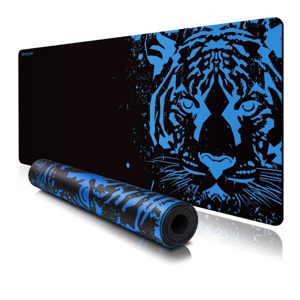 EXCOマウスパッド 大型 700*300mm,ゲーミング オフィス最適 防水/疲労軽減/水洗い 滑り止め 耐久性が良い FPSゲーム おしゃれ, オフィス/サイバーカフェなど適用 (ブルータイガー)…商品コード：49081121306型番...