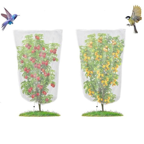 Hangerspace 植物保護カバー 防虫ネット 防鳥ネット メッシュ巾着式 園芸用ネット 虫鳥除け網 プランター 通気性 防虫 鳥対策 鉢植え用 家庭菜園 果樹 野菜栽培対応 2枚入り (100cm X 150cm)商品コード：4908...
