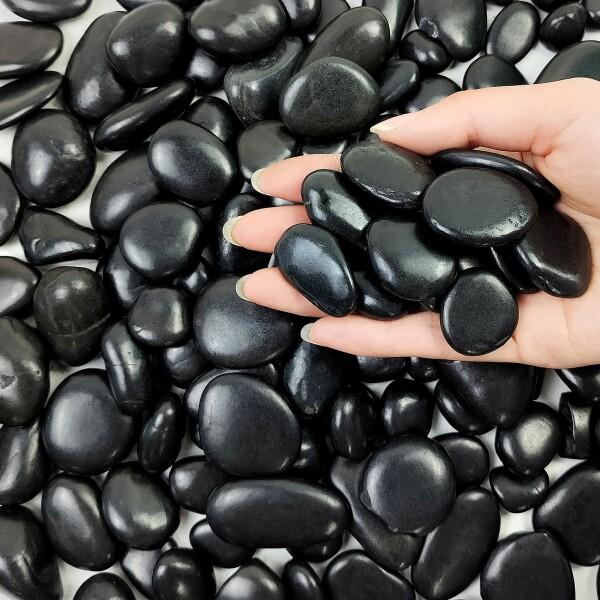FANTIAN黒光石（彩光石）・自然玉 ブラック ナチュラル 装飾 川 小石 観賞用 川 小石 庭の造園、家の装飾、屋外舗装、噴水装飾など。(1-2cm,1kg)商品コード：49081121498型番：FT-GPH-1-2-1KGサイズ：1...