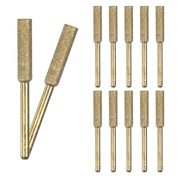 M METERXITY 12パック3/16"チタンメッキダイヤモンドチェーンソーシャープナー 高硬度研削石チェーンソーシャープニングキット 電動チェーンソーシャープナー/石彫り用(3 mm金色)商品コード：49081121741型番：mma...