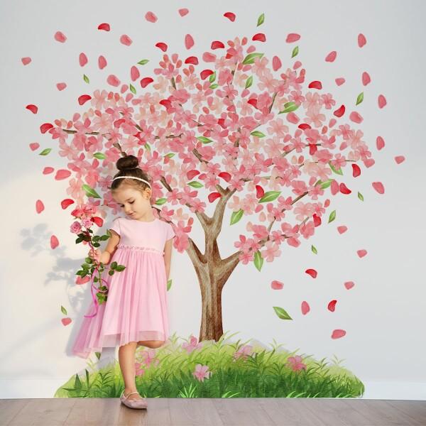 ウォールステッカー レモンの木と鳥 北欧木 緑 植物 鳥 蝶 猫 観葉植物 春 景色 壁紙シール おしゃれ アート壁 装飾 wall d?cor 幼稚園 保育園 子供部屋 wall sticker decoration 87*89cm商品コ...