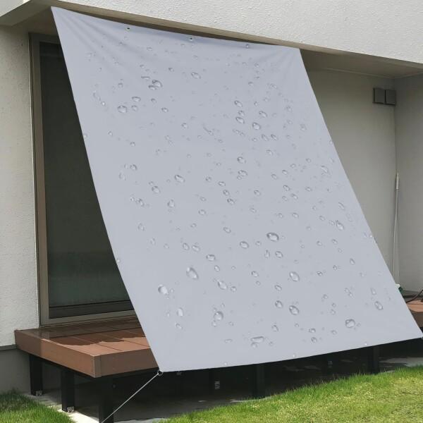 DANOFY 日除け シェード 屋外 撥水 - 2m×3m サンシェード ベランダ バルコニー 野外 庭用タープ 雨よけ オーニング 420D ポリエステル PU塗装 遮光 遮熱 目隠し UVカット 取付簡単 ライトグレイ商品コード：490...