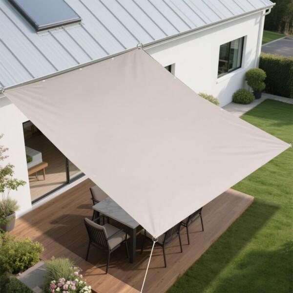 BIGLOONG 日除けシェード 日よけ 暑さ対策 雨除け撥水防水 サンシェード 400Dポリエステル ハトメ式強度UP PU塗装 紫外線UVカット ベランダ オーニング 芝生 庭園 プール 池 デッキ カイルヤード 中庭 裏庭 ドアヤード...