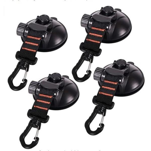 KodyLan 吸盤フック キャンプ タープ用 車 連結用 強力吸着力 壁掛けフック 4点セット商品コード：49081122929型番：1カラー：黒サイズ:8×4×17cm×4枚セット回転できる:360度回転しロック式の自由度の高いフックで...