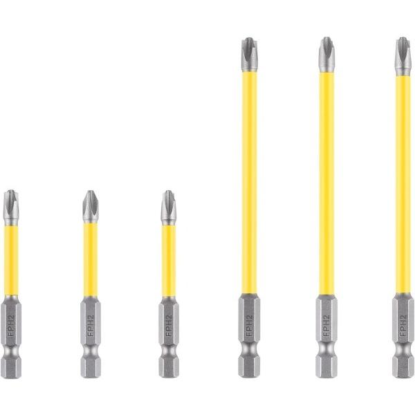 6ピース PH2プラスドライバービットS2鋼 精密ドライバーセット磁気クロスヘッド ねじ回し ネジ締め 工具 電動ドライバービット 65mm 110mm商品コード：49081123662型番：MZ【商品】6本組PH2プラスドライバービット ...