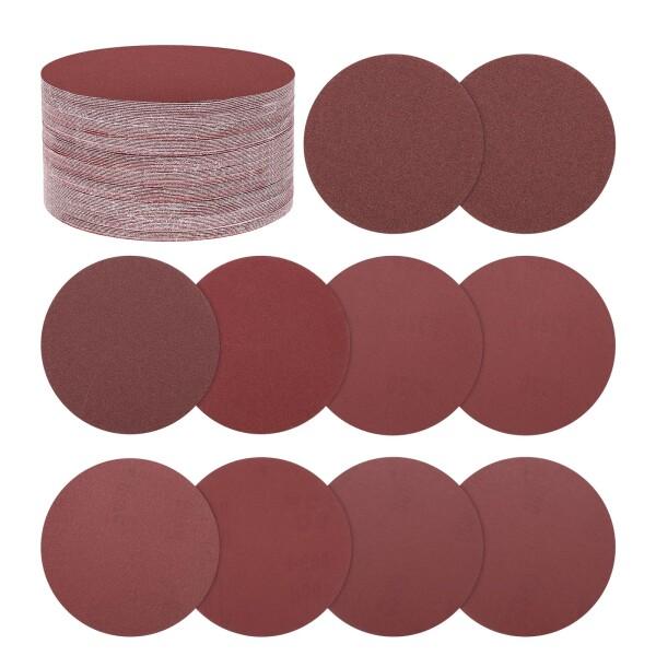 Kozelo 100枚 サンディングディスクキット2" 60/100/180/240/400/600/800/1000/1500/2000グリットフックアンドループランダムオービタルサンドペーパー ドライウォールサンダー ウッド メタル用商...