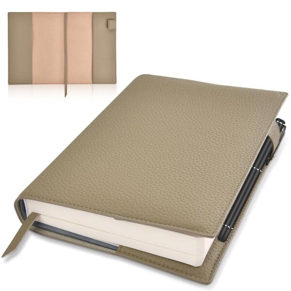 Tonriga ブックカバー A5 防水レザー 手帳カバー しおり付き ノートカバー 文芸書 参考書 専門書 ペンクリップ付き ブックカバー 上質感のある合皮の高級本カバー (A-エレファントグレー, A5)商品コード：4908112536...