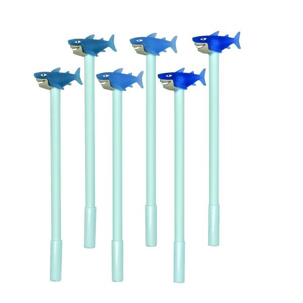 Lopenle 6本 可愛い 海洋 動物 サメ ボ−ルペン 0.5mm 中性 黒いインク かわいい 面白い 書きやすい 手帳 事務用 筆記具用 文房具 子供用 入学お祝い 誕生日 学生 プレゼント ギフト パーティー用商品コード：49081...