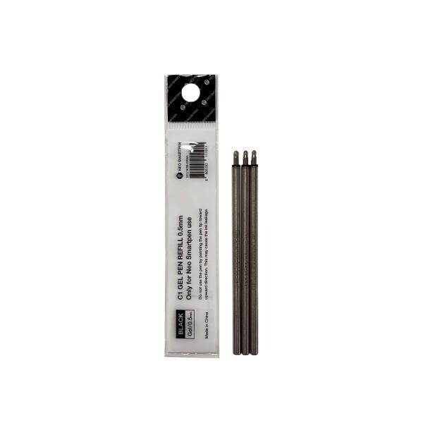 Neo smartpen〈書いてデジタル〉ネオスマートペンA1専用 替芯 ペン芯 0.5mm ボールペン リフィル C1 ゲルインク  (ブラック3本)商品コード：49081126052型番：NC98-0056Aカラー：ブラック【ネオスマー...