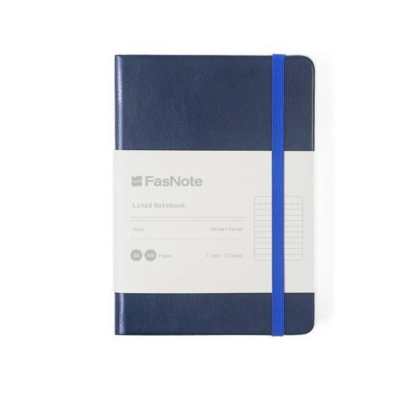 FasNote ライン入りノート A6, 100GSM厚紙, 160ページ, PUレザーハードカバー, 携帯に便利なミニノート, 日記・メモ用（2025年年間プランニングカード付属）(Midnight Blue)商品コード：49081126...