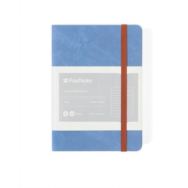 FasNote ライン入りノート A6, 100GSM厚紙, 160ページ, PUレザーハードカバー, 携帯に便利なミニノート, 日記・メモ用（2025年年間プランニングカード付属）(Light Steel Blue)商品コード：49081...