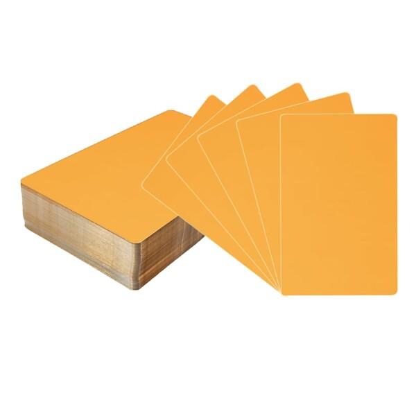 skycabin 金属製 レーザー彫刻板 ネームカード メタルカード ビジネス名刺 金色 アルミカード100枚セット（86×54mm/0.21mm厚） カスタムデザイン DIY・贈答用商品コード：49081127068型番：sk-jp-ye...