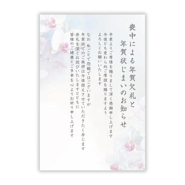 喪中はがき 10枚（読みやすい大きめ文字）私製はがき インクジェット対応パピレイMOJ-601商品コード：49081127293型番：PA-SH25-MOJ-601サイズ：10枚入り/年賀状じまいカラー：01 晨桃胡蘭_大文字【年賀状じまい...