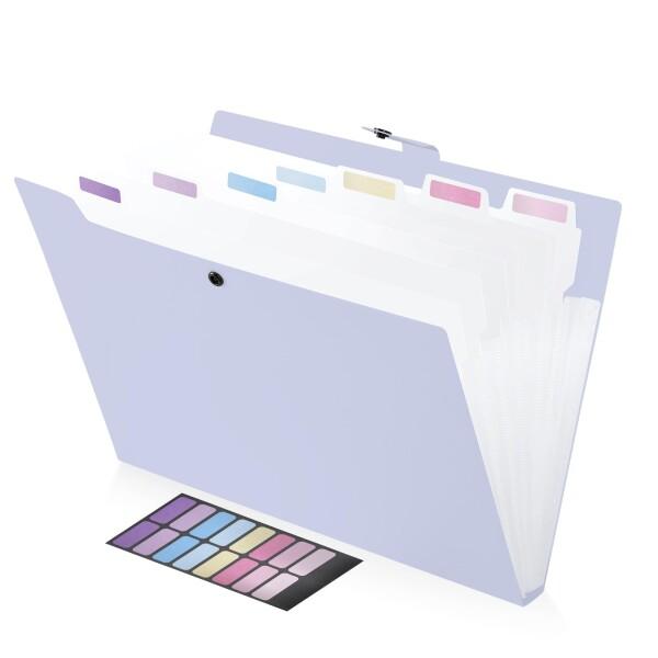 FRETONBA ドキュメントファイル 8ポケット A4 拡張フォルダー スナップ式 ジャバラファイル 区分けラベル付き 防水 分類収納 透明仕切り プリント整理 書類整理ボックス 多機能 書類ケース 軽量 持ち運び可能 (8ポケット 1個...