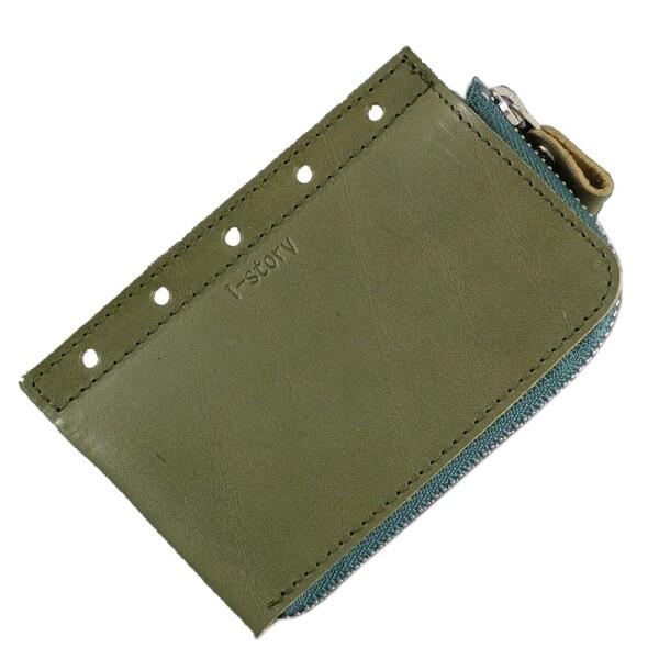 (i-story) ミニ５穴用 システム手帳リフィル (1)ファスナーケース 日本製 (グリーン)商品コード：49081127927型番：ik-1506to_1カラー：グリーン素材:牛革 (栃木レザー)生産国:日本サイズ:約105mmx70...