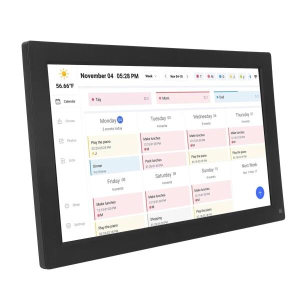 Luqeeg デジタルカレンダー15.6インチインタラクティブタッチスクリーン32GB簡単なセットアップデスクトップウォールマウントアプリコントロールファミリースケジュール用の雑用チャート付きデジタルファミリープランナーカレンダー (#3)...