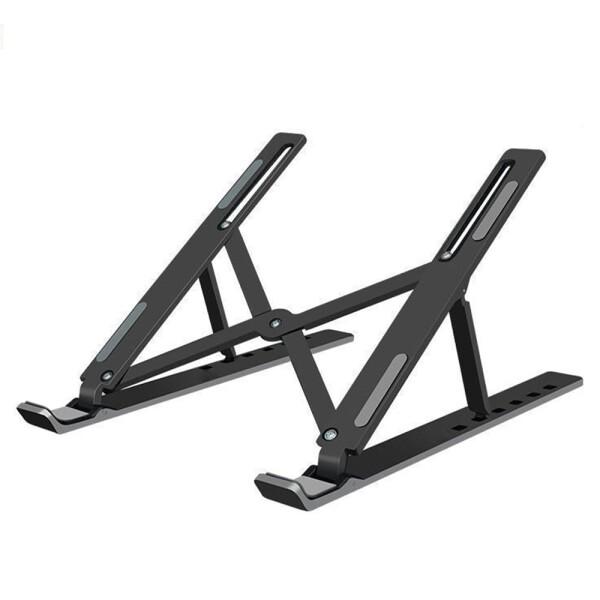 PCスタンド アルミ合金製 パソコンスタンド ラップトップスタンド Laptop Stand, Aluminum Portable Folding Computer Holder, 6-Level Height, Silver, Black...