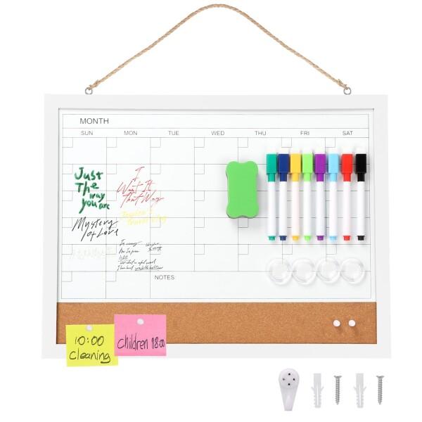 TeJoyce 壁掛け スケジュールボード 43*33cm 行動予定表 書きやすい ホワイトボード カレンダー 月予定表 マグネット マンスリー ホワイトボード 横型 掲示板 マーカー・イレイザー付き 家庭 オフィス用 whiteboard...