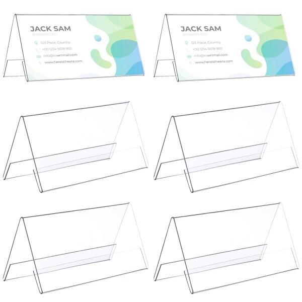 PRETYZOOM 席札立て アクリル カードスタンド 透明 三角 6枚セット 会議用席札 卓上 ネームプレート ディスプレイ 名札ホルダー 結婚式 イベント オフィス 値札立て 名刺立て POPスタンド 案内板 メニューホルダー 安定固定...