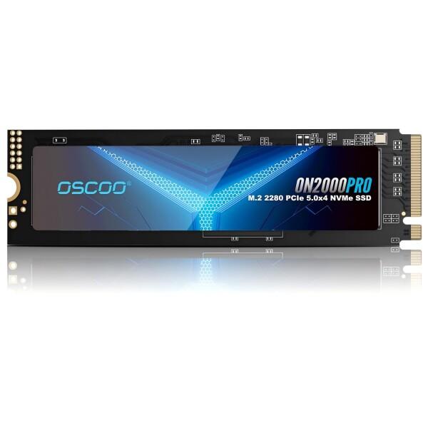 OSCOO 2TB PCIe Gen5.0x4 M.2 SSD、最大14,000MB/s、3D TLC NAND＆DRAMキャッシュ搭載 M.2 NVMe SSD、プロフェッショナル、ゲーマー、AIコンピューティング対応、PC／ノートPC、...