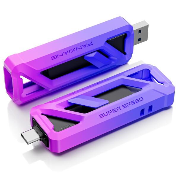 fanxiang 外付けSSD 256GBType-C+USB 3.2 Gen2 対応 20Gbps ポータブル ssd 超小型 コンパクト スティック テレビ録画用 ゲームデータ保存 耐衝撃 アルミ 超高速 大容量 Win/Mac And...