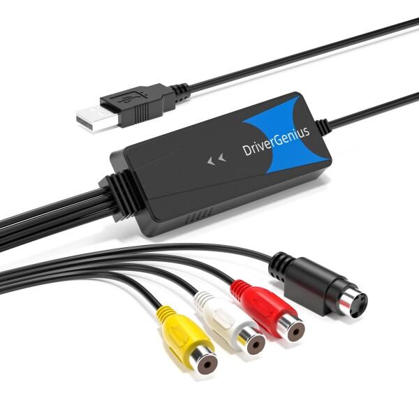 DriverGenius USB 2.0 接続ビデオキャプチャーケーブル (Sビデオ アダプタ &amp; コンポジット) | VHS - DVD ビデオキャプチャ | Windows11/10 ・macOS15・Ubuntu OS 対応商...