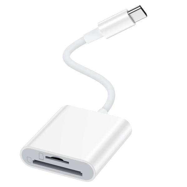 Vedfoad SDカードリーダー 2in1 カメラリーダー USB 3.0 OTG機能 カードリーダー Type-C 写真・ビデオ・データ 双方向転送 SD/TF カード対応iPhone 17/iPad Pro/MacBook/Andro...