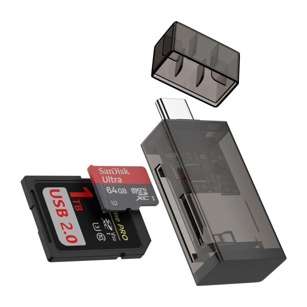 Vedfoad SDカードリーダー Type-C 2in1 メモリカードリーダー OTG機能 双方向高速転送 設定不要 マイクロSDリーダー 写真/ビデオ/ファイル TF/SDカード対応 iPhone17、16、15、iPad、Macboo...